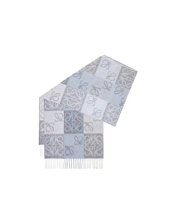 Loewe Checkerboard Fringed Edge Scarf