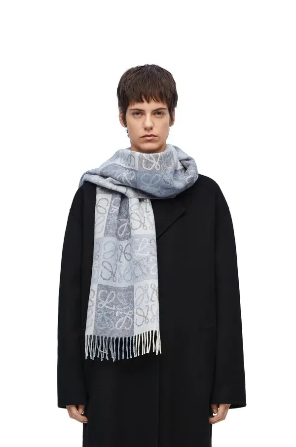 Loewe Checkerboard Fringed Edge Scarf