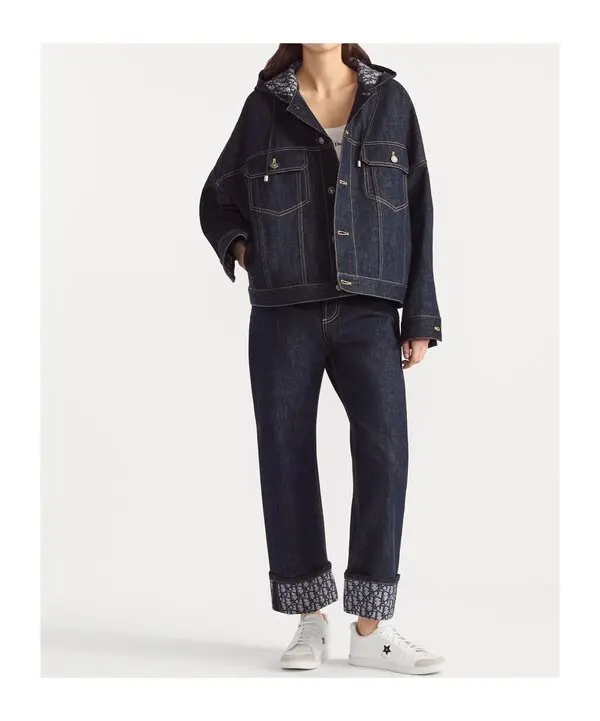 Dior Oversized Hooded Jacket With Bee And Cd Logo Embroidery