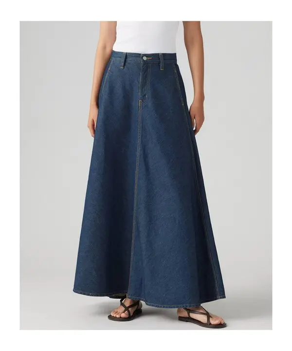 LEVI'S Denim Maxi Skirt With Tie Detail