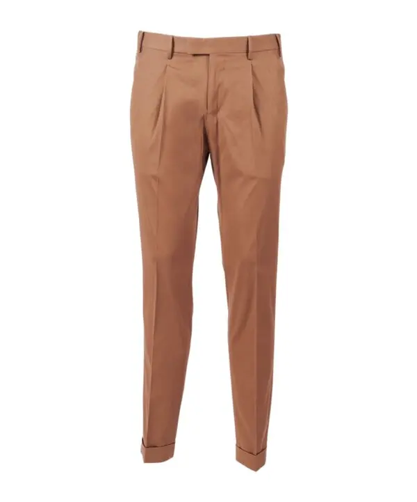 PT TORINO Pleated Flap-pocket Trousers - Brown
