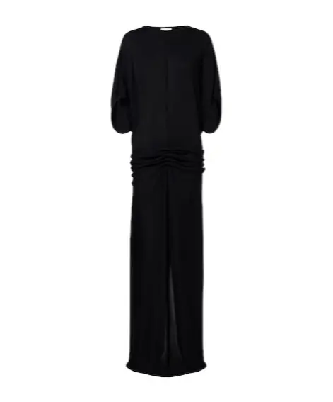 THE ROW Delyra Ruched Jersey Gown - Black