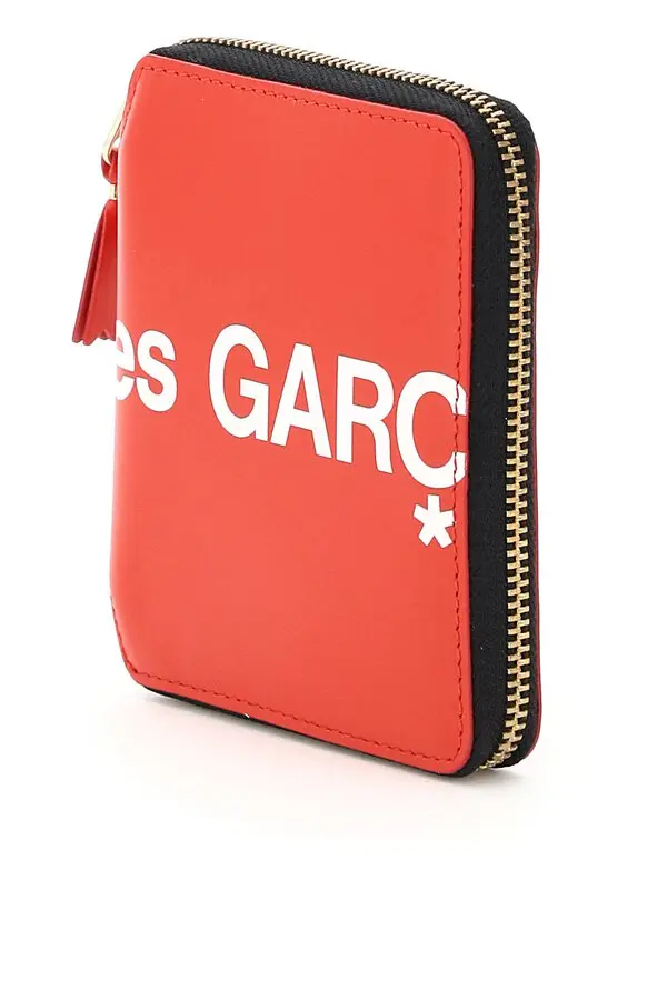 Comme Des Garçons Logo Print Zipped Wallet