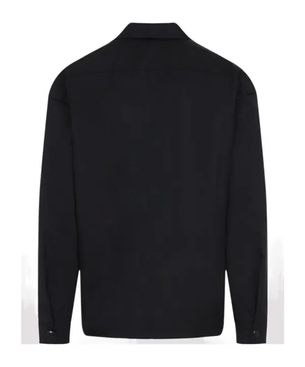 Prada Logo Plaque Zip-up Shirt