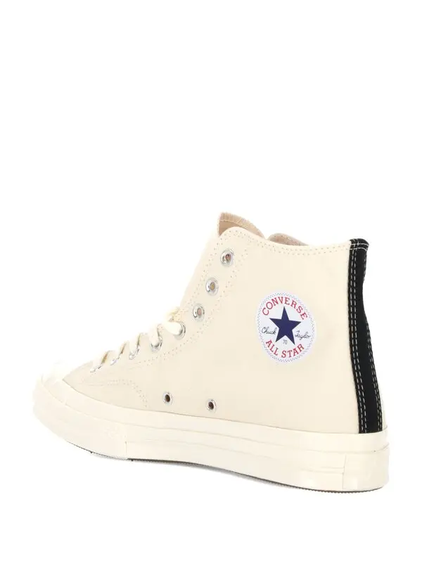 Play Comme Des Garcon X Converse Single Heart Chuck 70 High Top Sneakers - White