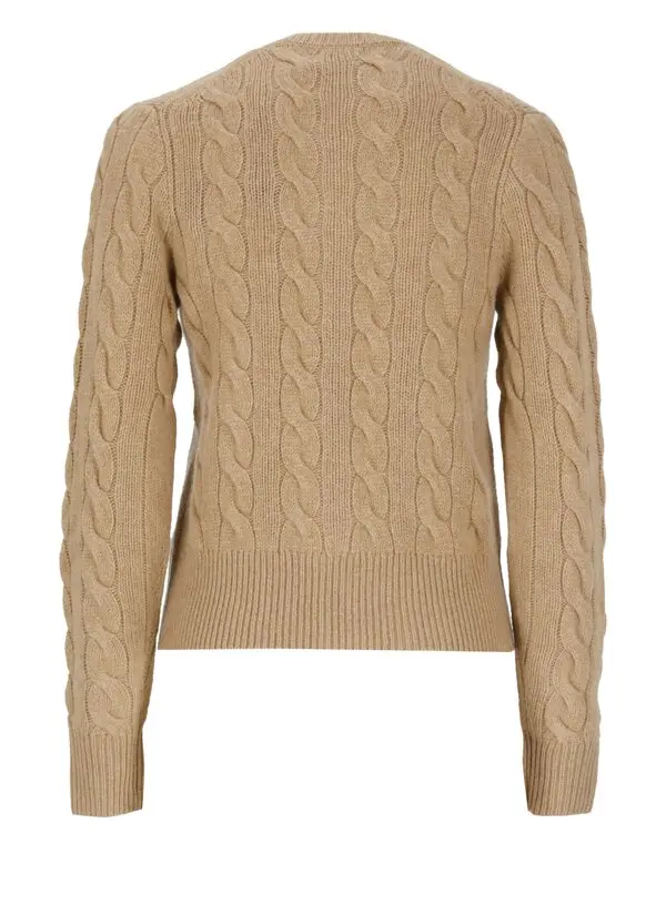 Polo Ralph Lauren Cable Knit Wool Cardigan - Camel