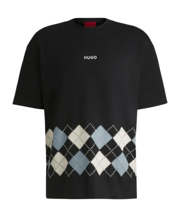 Hugo Boss Hugo Logo Embroidered Oversized T-shirt - Black