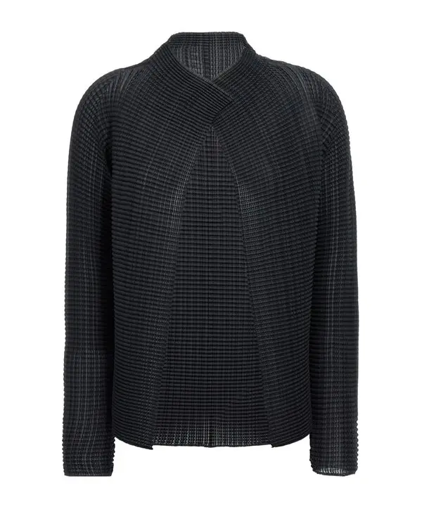 Issey Miyake Wooly Pleated Cardigan - Black