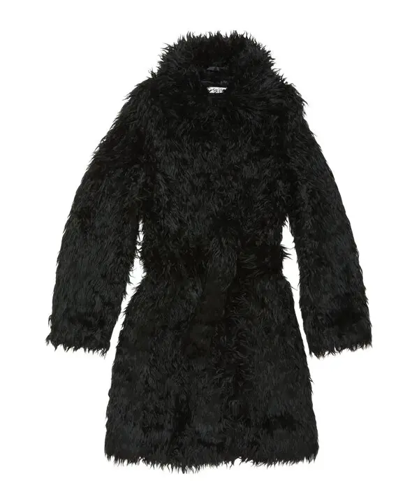 Acne Studios Faux Fur Belted Coat - No