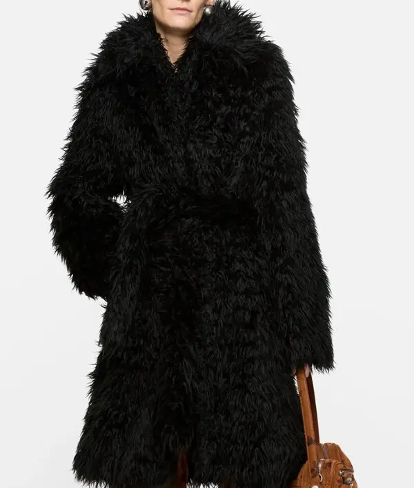 Acne Studios Faux Fur Belted Coat