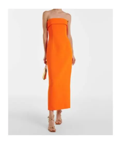 EMILIA WICKSTEAD Keeley Strapless Crêpe Midi Dress