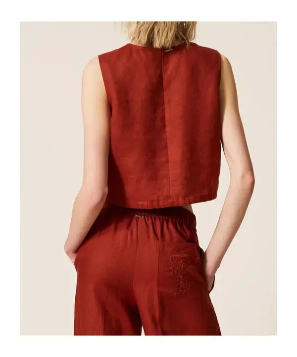 TWINSET Embroidered Logo Vest