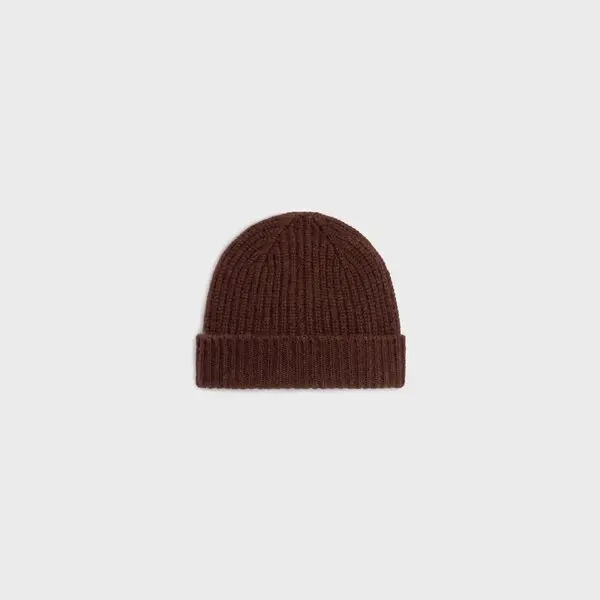 Celine Triomphe Beanie In Seamless Cashmere
