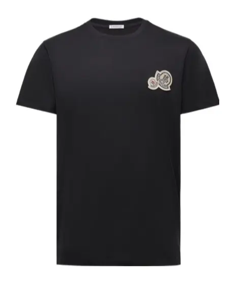 Moncler Logo Embroidered Crewneck T-shirt - Black