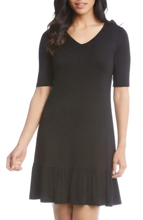 Karen Kane V-neck Ruffle Hem Dress