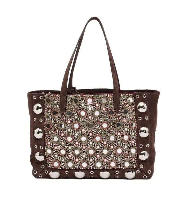 Valentino Garavani Nellcôte Eyelet Embellished Mini Tote Bag