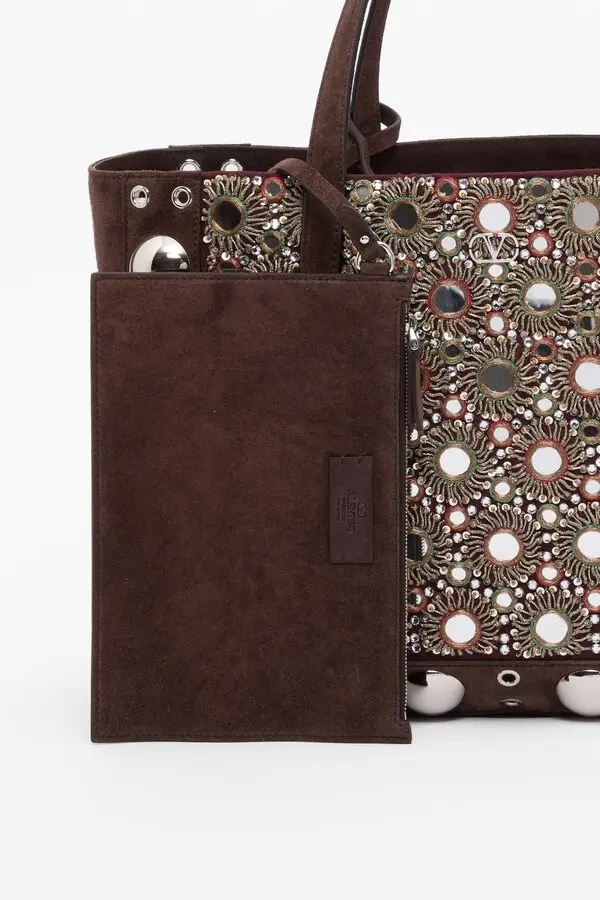 Valentino Garavani Nellcôte Eyelet Embellished Mini Tote Bag