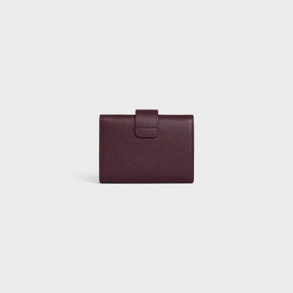 Celine Fine Strap Wallet Nino In Supple Grained Calfskin - Red