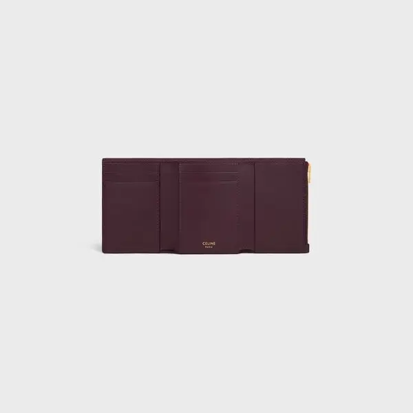 Celine Fine Strap Wallet Nino In Supple Grained Calfskin - Red