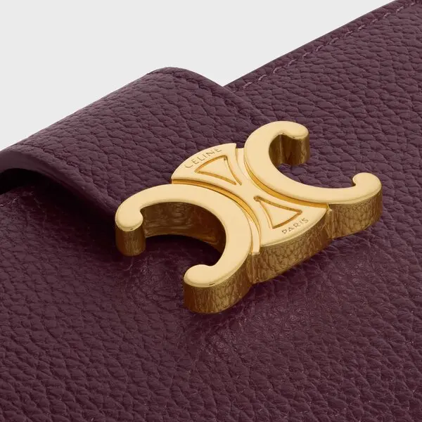 Celine Fine Strap Wallet Nino In Supple Grained Calfskin - Red