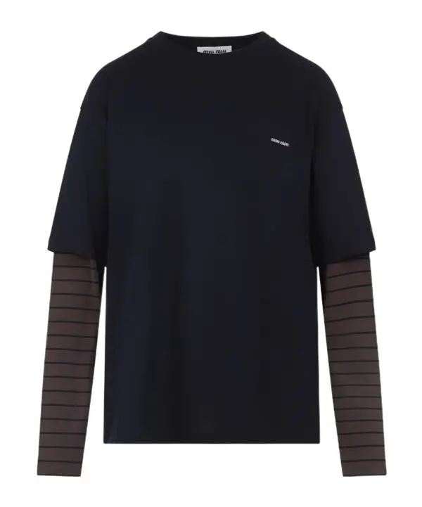 Miu Miu Long Sleeve Crew Neck T-shirt