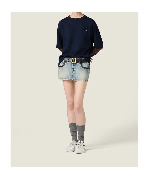 Miu Miu Long Sleeve Crew Neck T-shirt