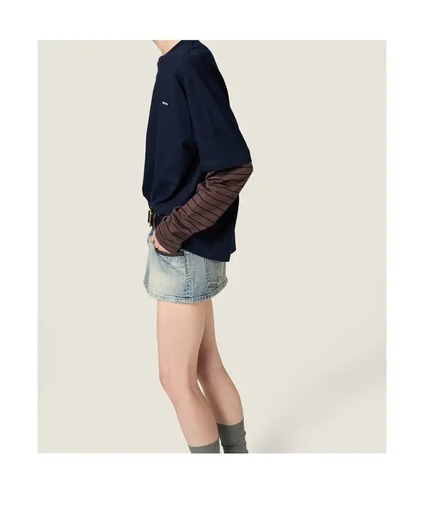 Miu Miu Long Sleeve Crew Neck T-shirt