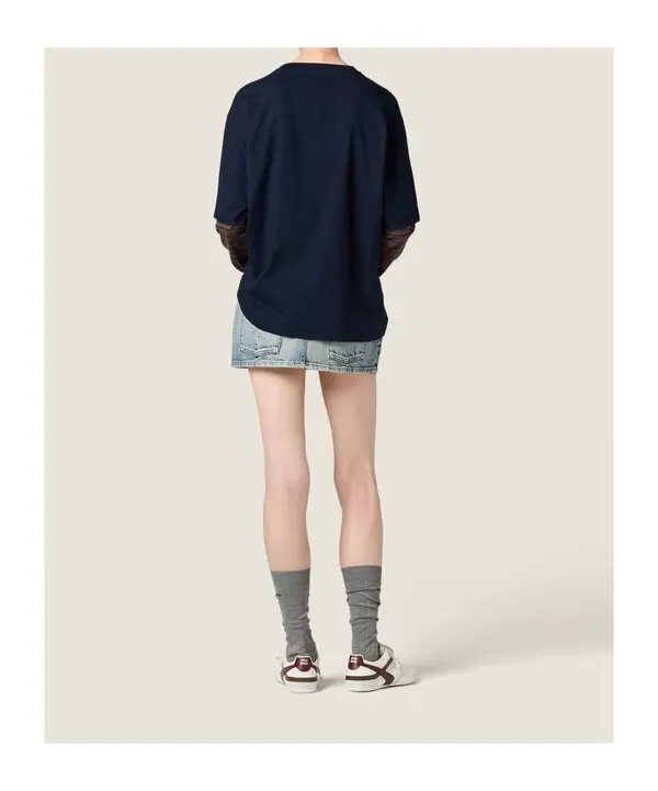 Miu Miu Long Sleeve Crew Neck T-shirt