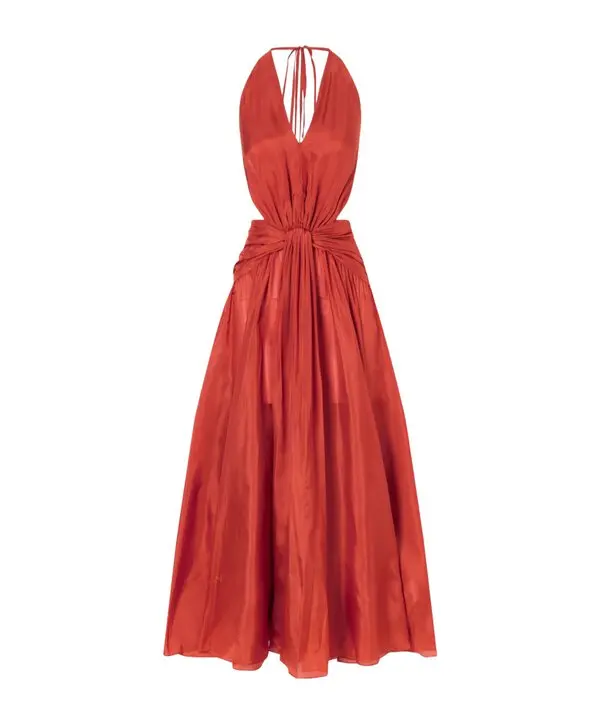 Zimmermann Indra Cut-out Halterneck Maxi Dress - Red