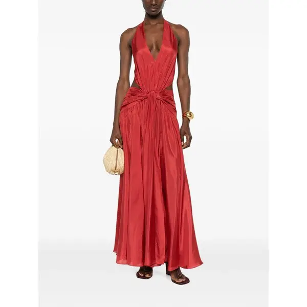 Zimmermann Indra Cut-out Halterneck Maxi Dress - Red
