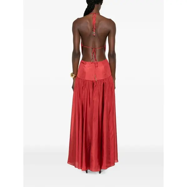 Zimmermann Indra Cut-out Halterneck Maxi Dress - Red