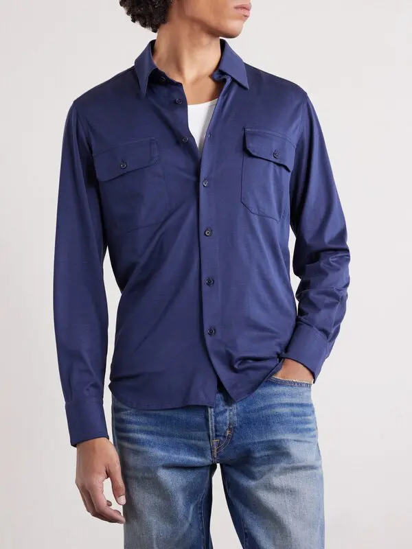 TOM FORD Silk And Cotton-blend Shirt