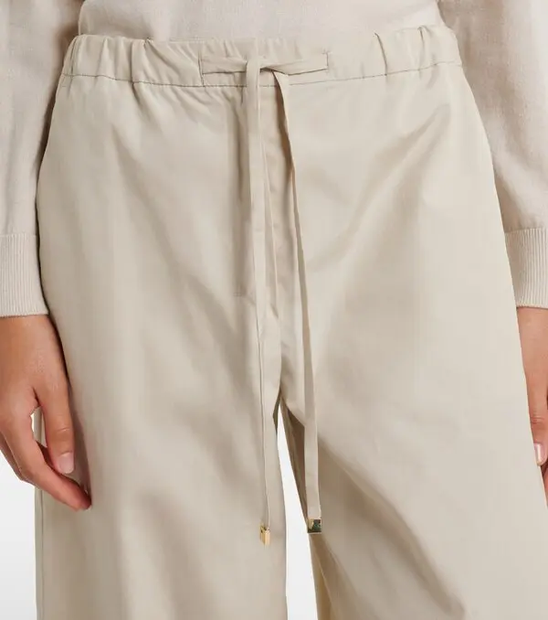 Max Mara Cotton Poplin Wide-leg Pants