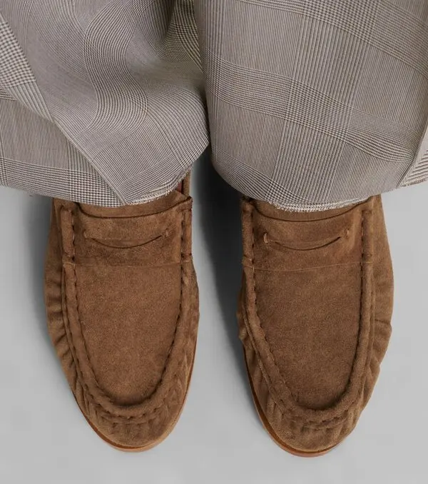 Max Mara Suede Penny Loafers