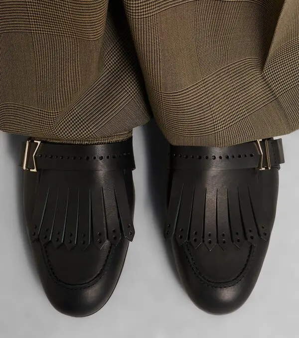 Max Mara Leather Loafers With Fringed Detail