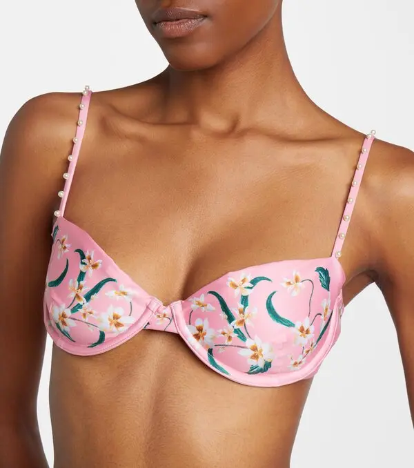 Agua Bendita Magdalena Floral Bikini Top - Pink