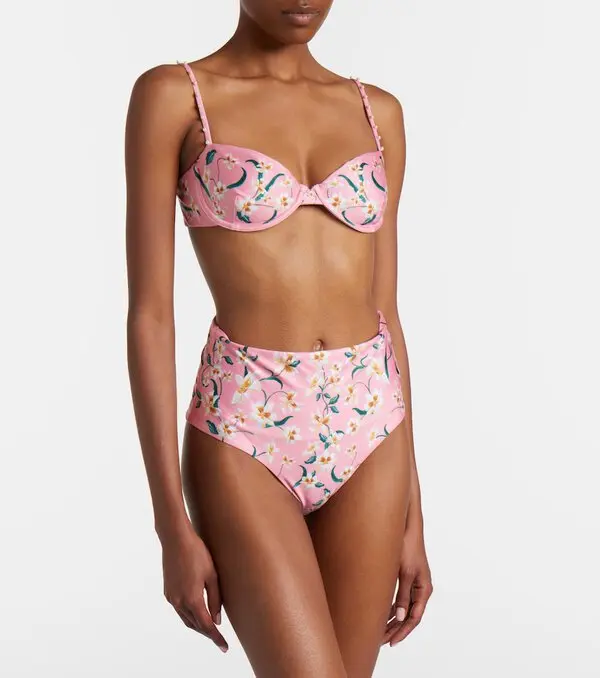 Agua Bendita High Waisted Floral Bikini Bottoms
