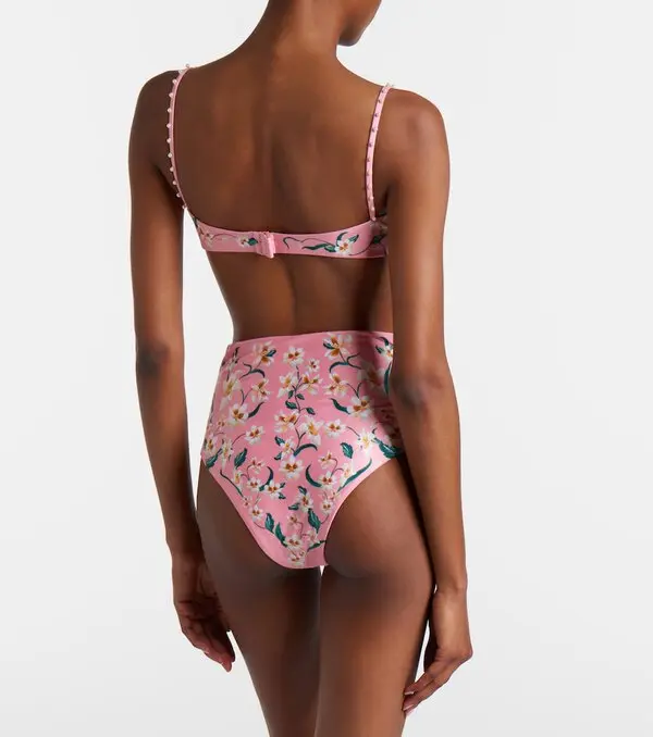 Agua Bendita High Waisted Floral Bikini Bottoms