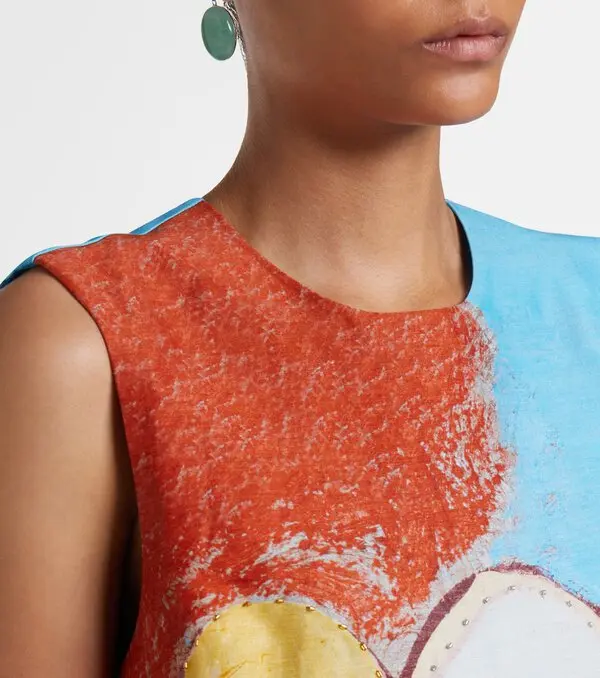 ALEMAIS X Mlak Lenny Printed Linen-blend Minidress