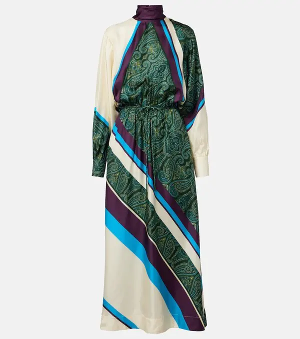 ALEMAIS Joni Printed Silk Midi Dress - Multicoloured