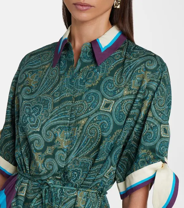 ALEMAIS Joni Printed Linen-blend Shirt Dress