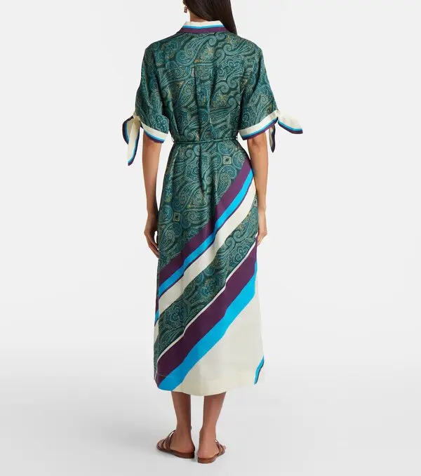 ALEMAIS Joni Printed Linen-blend Shirt Dress