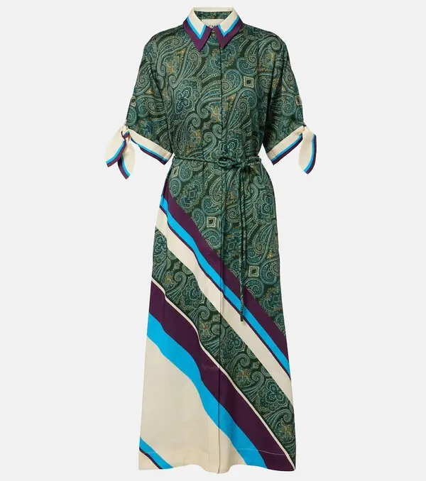 ALEMAIS Joni Printed Linen-blend Shirt Dress - Multicoloured