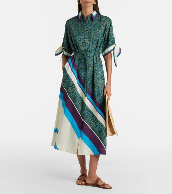 ALEMAIS Joni Printed Linen-blend Shirt Dress