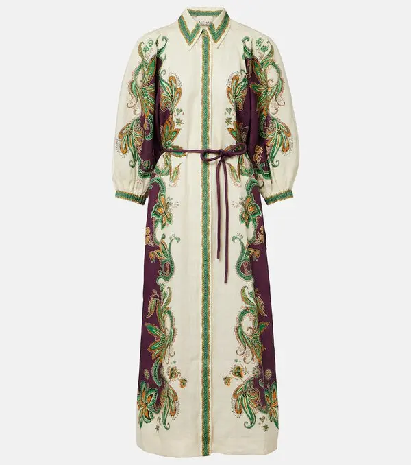 ALEMAIS Alémais Ruthie Printed Linen Shirt Dress - Multicoloured