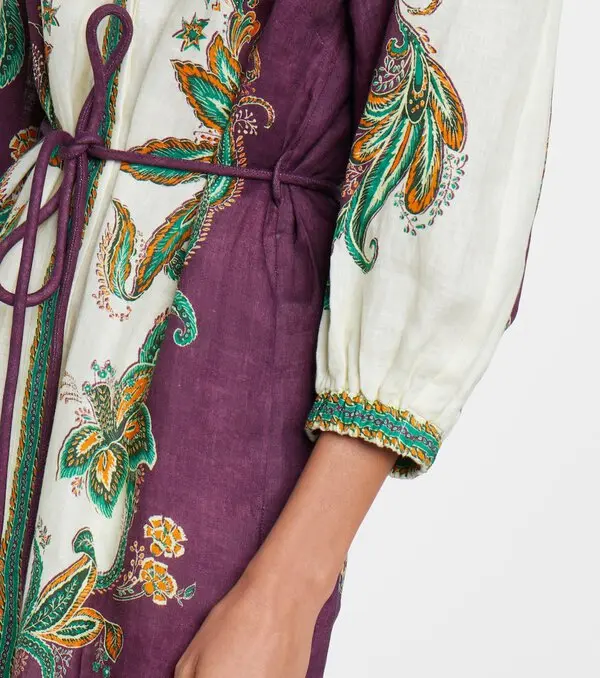 ALEMAIS Ruthie Printed Linen Shirt Dress