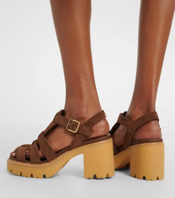 Prada Suede Platform Sandals