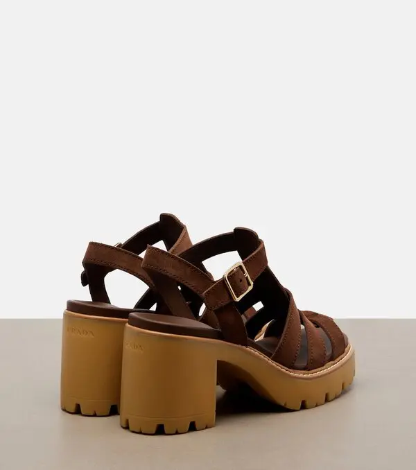 Prada Suede Platform Sandals