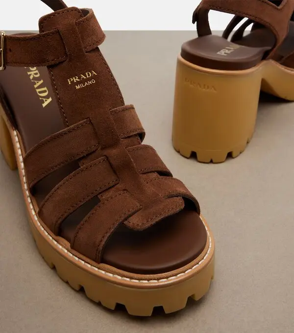 Prada Suede Platform Sandals