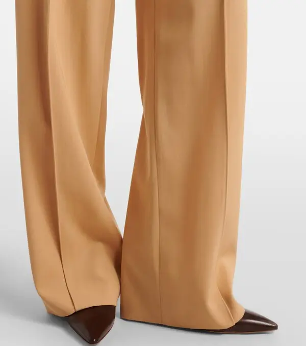 Wardrobe.NYC Wool Wide-leg Trousers - Beige